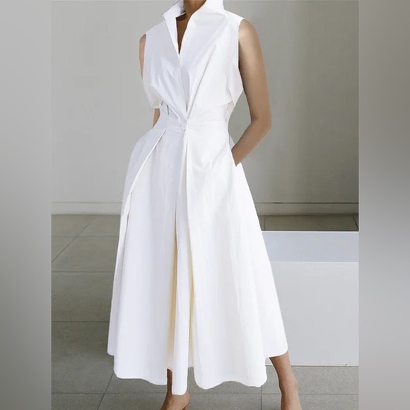 STYLEWE | Dresses | Nwt Stylewe Daily White Shirt Collar Urban Cotton ...